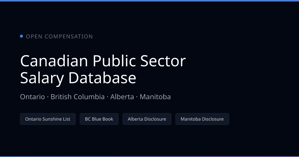 Open Compensation — Canadian Public Sector Salary Database